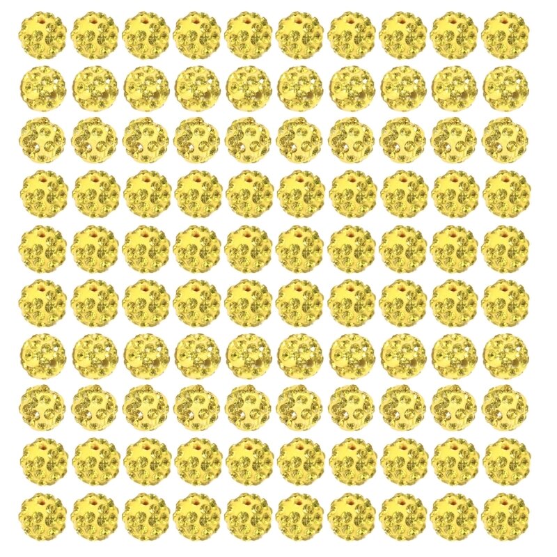 Бусины "Шамбала" из мягкой глины, 100 шт-светло-желтый