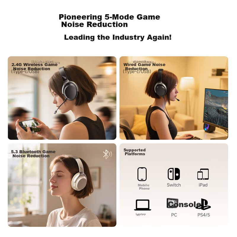 XIBERIA Yudm01max Игровые шумоподавляющие Bluetooth наушники беспроводные с низкой задержкой для ПК и мобильных