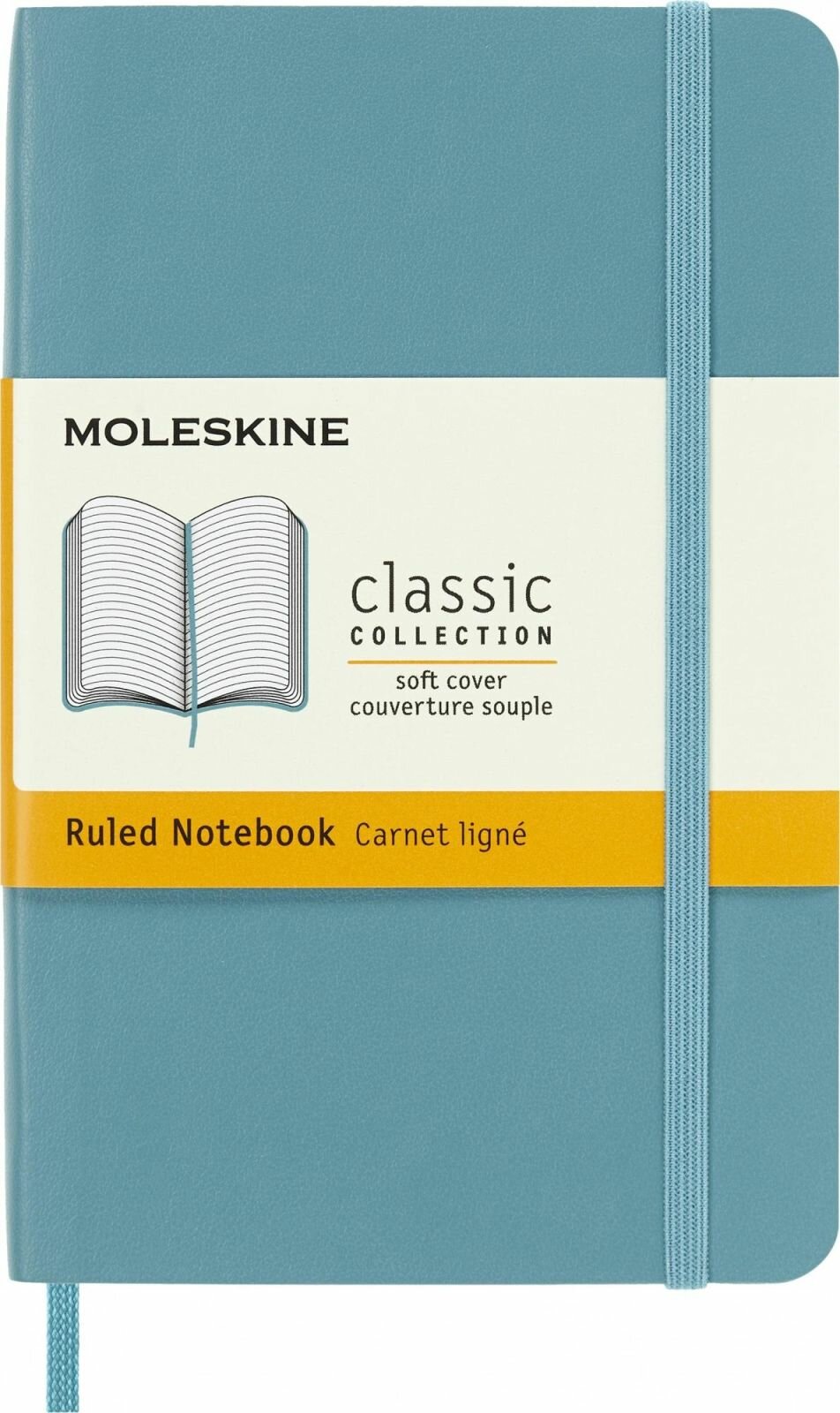 Блокнот Moleskine Classic soft Pocket 90х140 мм, 192 стр, линейка мягкая обложка, голубой (QP611B35)
