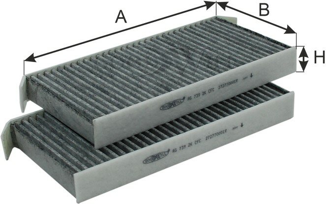 Фильтр салона GOODWILL AG7392KCFC Renault Laguna III 2.0 Dci 130 л. с. 10.2007-н. в, угольный
