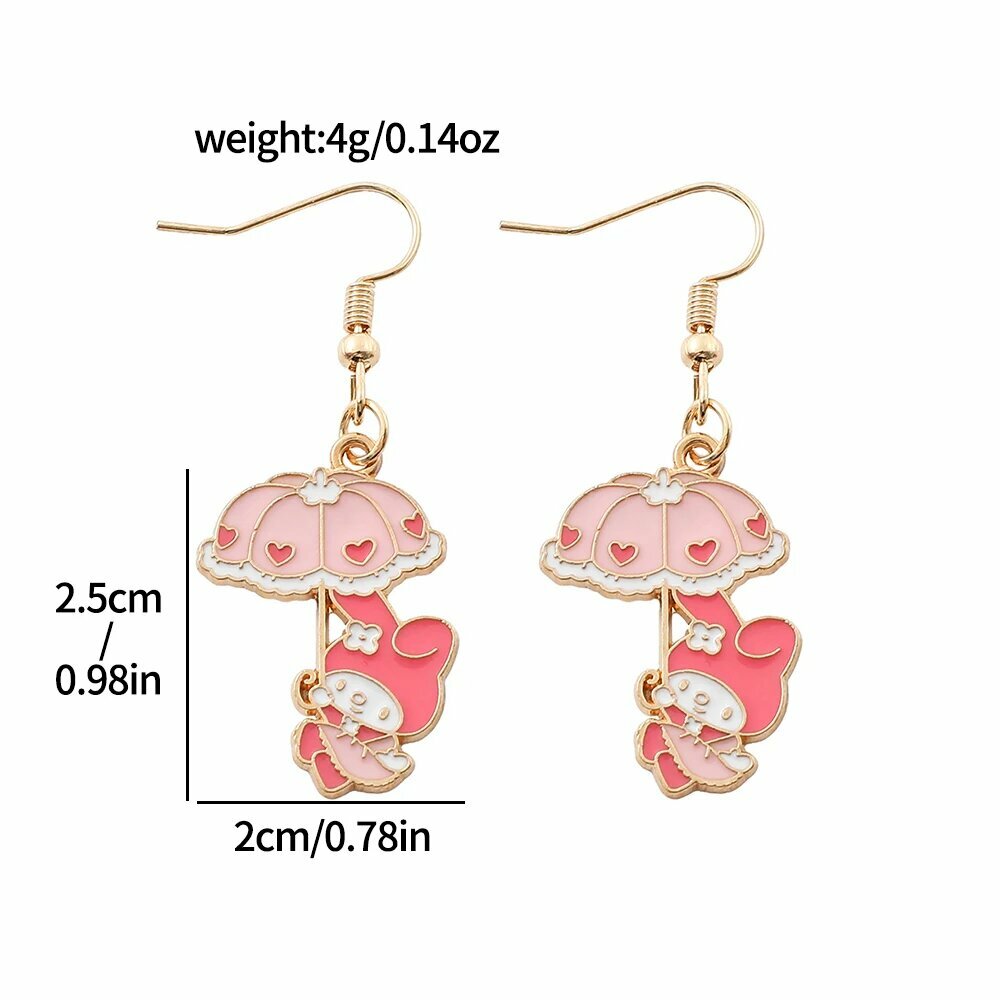MINISO Набор из 4/10 сережек с мультяшной Куроми от Sanrio, милый зонтик, серьги Hello Kitty Melody, подарок на день рождения девочки, подарок на Рождество,