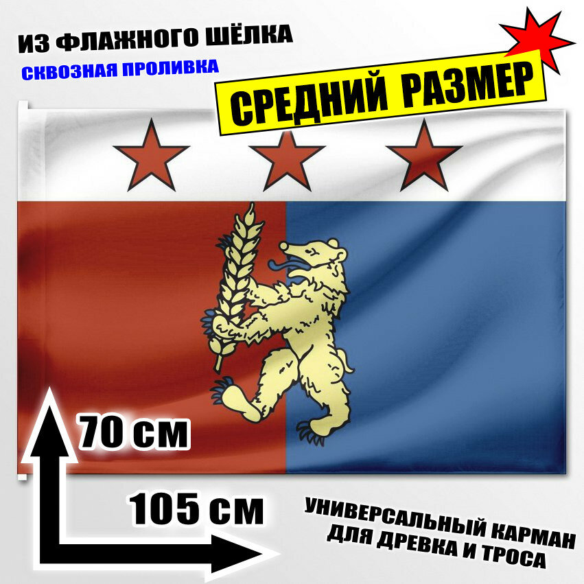 Флаг средний Красногвардейского района (Ставропольский край) 105x70 см
