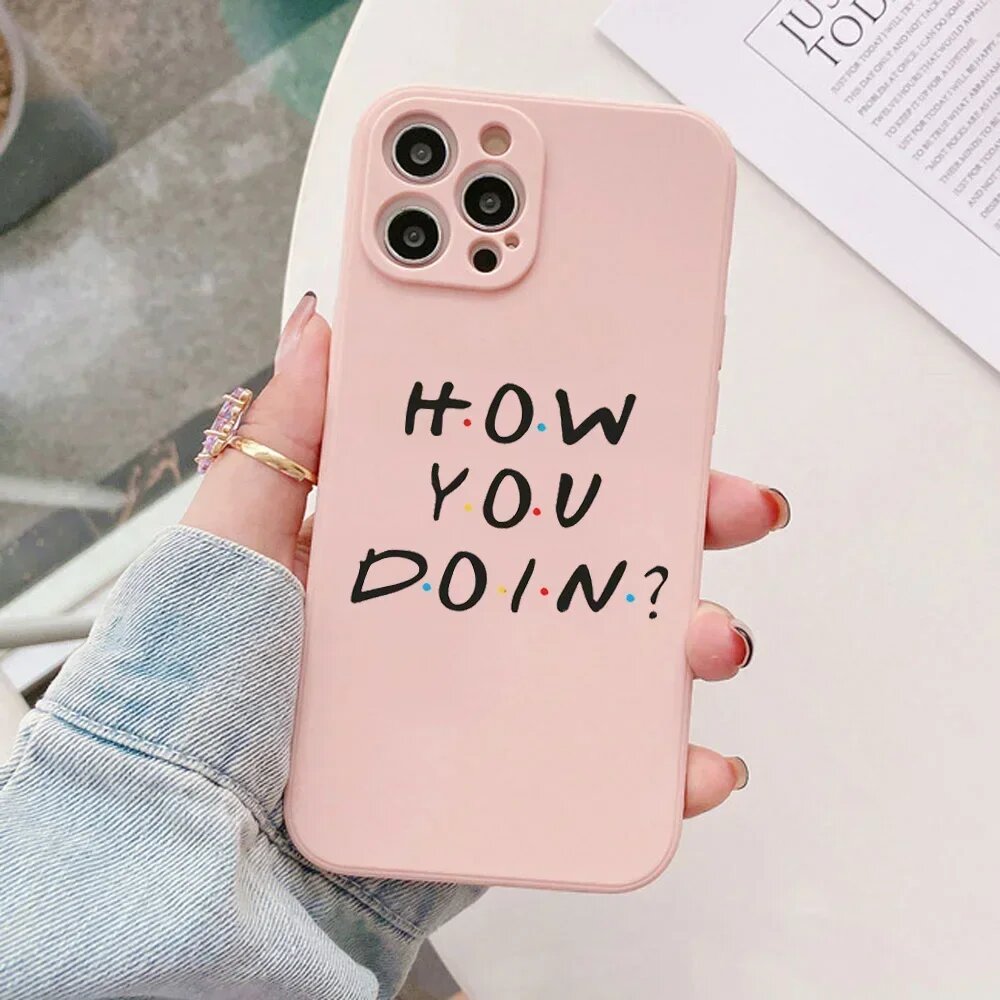 Розовый чехол для iPhone 14 Pro Max "How You Doin?"