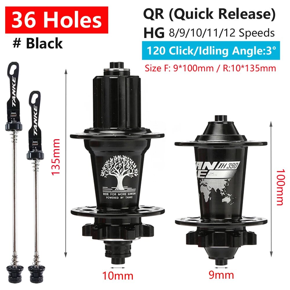 TANKE TH-390 Ступица 36H Black QR