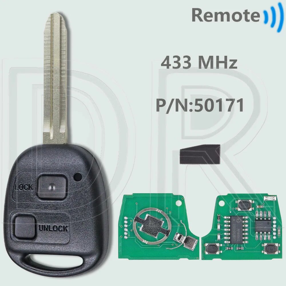 DR P/N: 50171 433 МГц 4C/4D67/4D68 чип автомобильный дистанционный ключ для 2 BT TOY43, No Chip