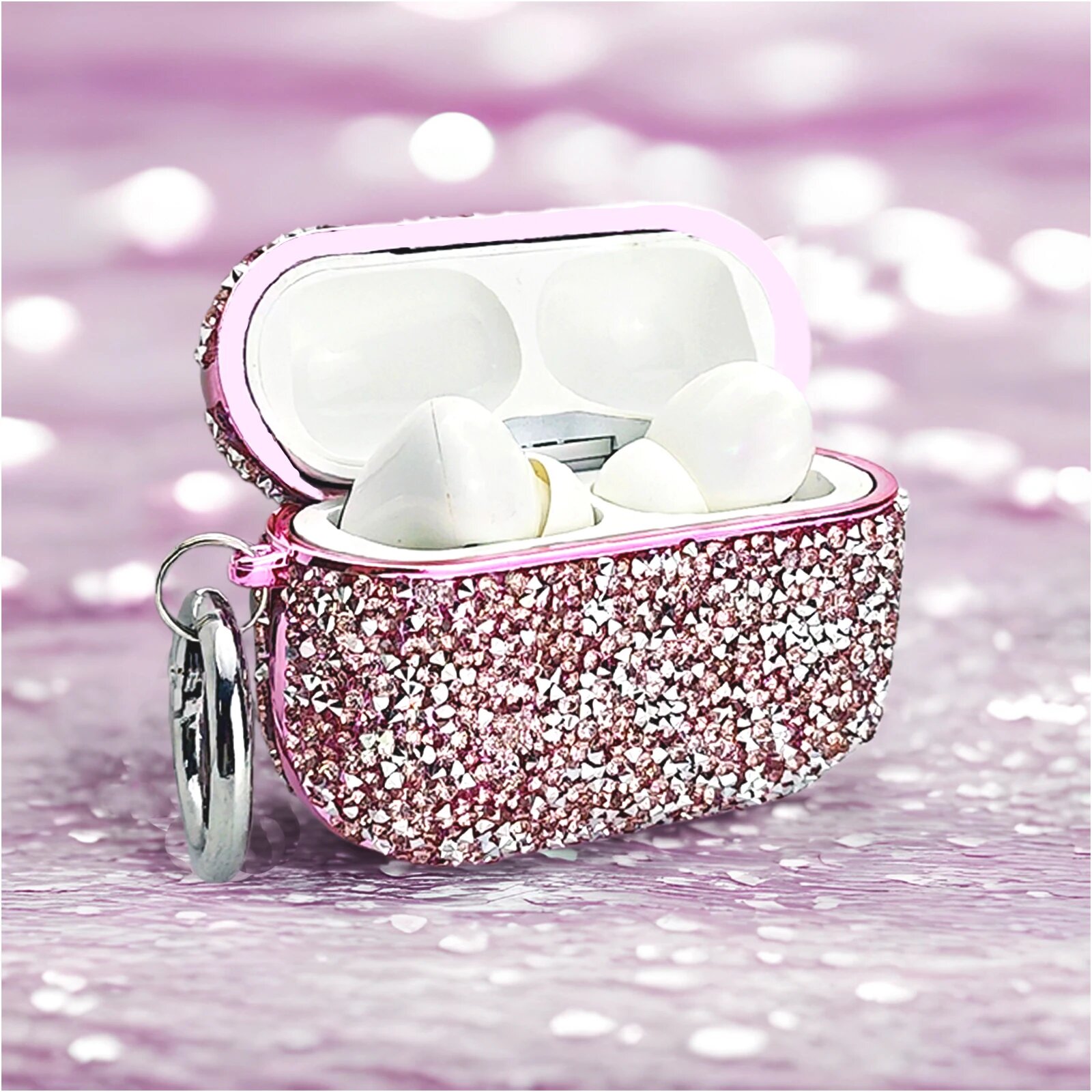 Противоударный Чехол Diamond Glitter Для AirPods Pro/3/4 - Защитный Серебряный, AirPods Pro2, Silver — фото 1