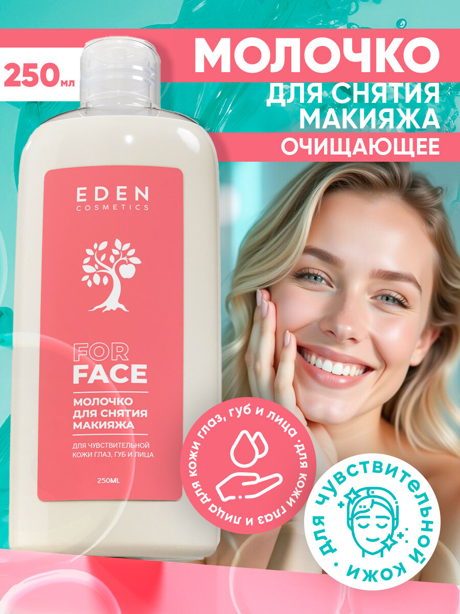 Молочко для снятия макияжа EDEN для чувствительной кожи 250 мл