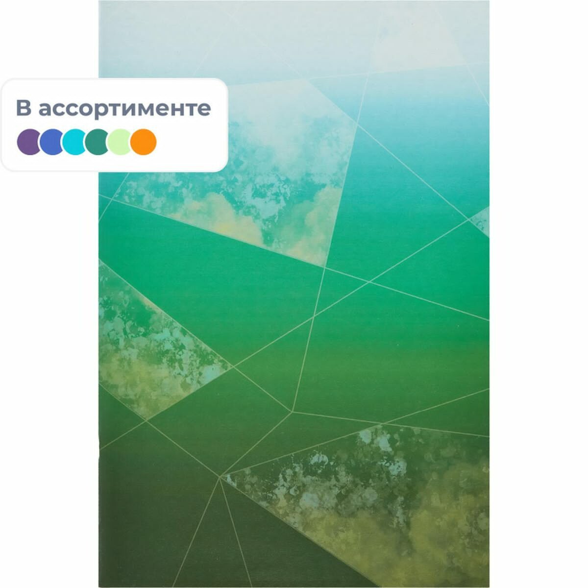 Тетрадь общая 48л, А4 Attache Ice Синий/зеленый (клетка, скрепка, разные виды), 20шт.
