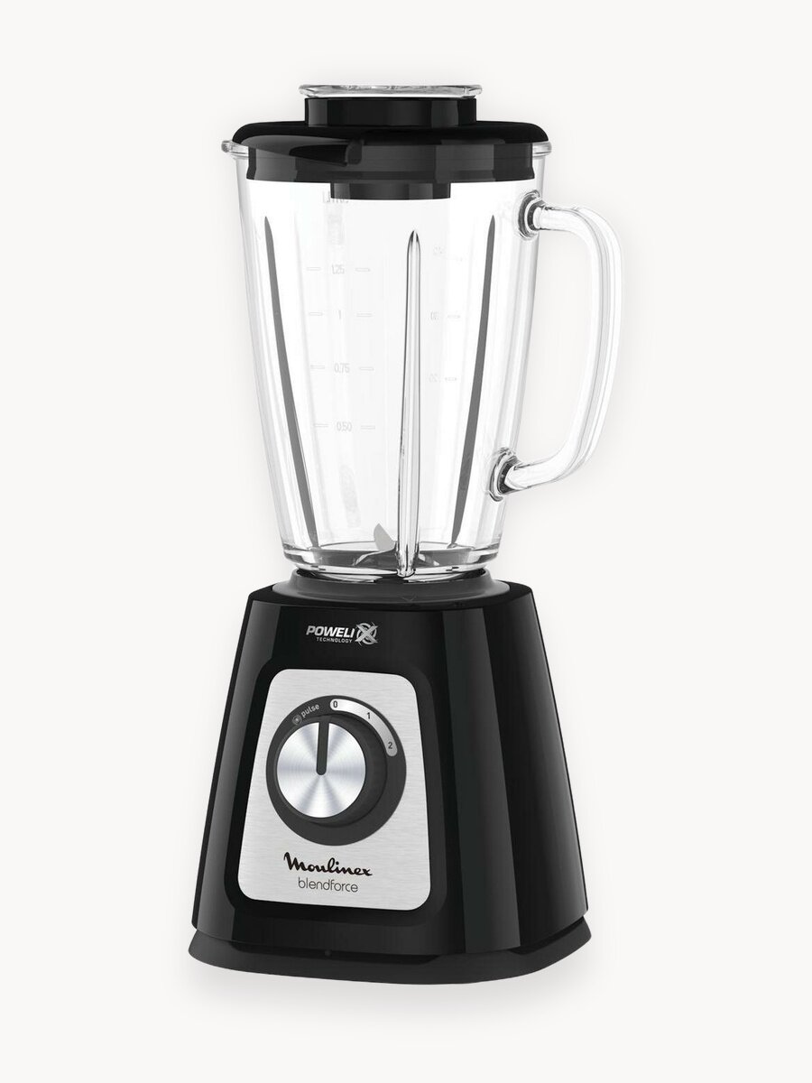 Блендер Moulinex BlendForce LM435810, импульсный, 800Вт, 1.7л, чёрный