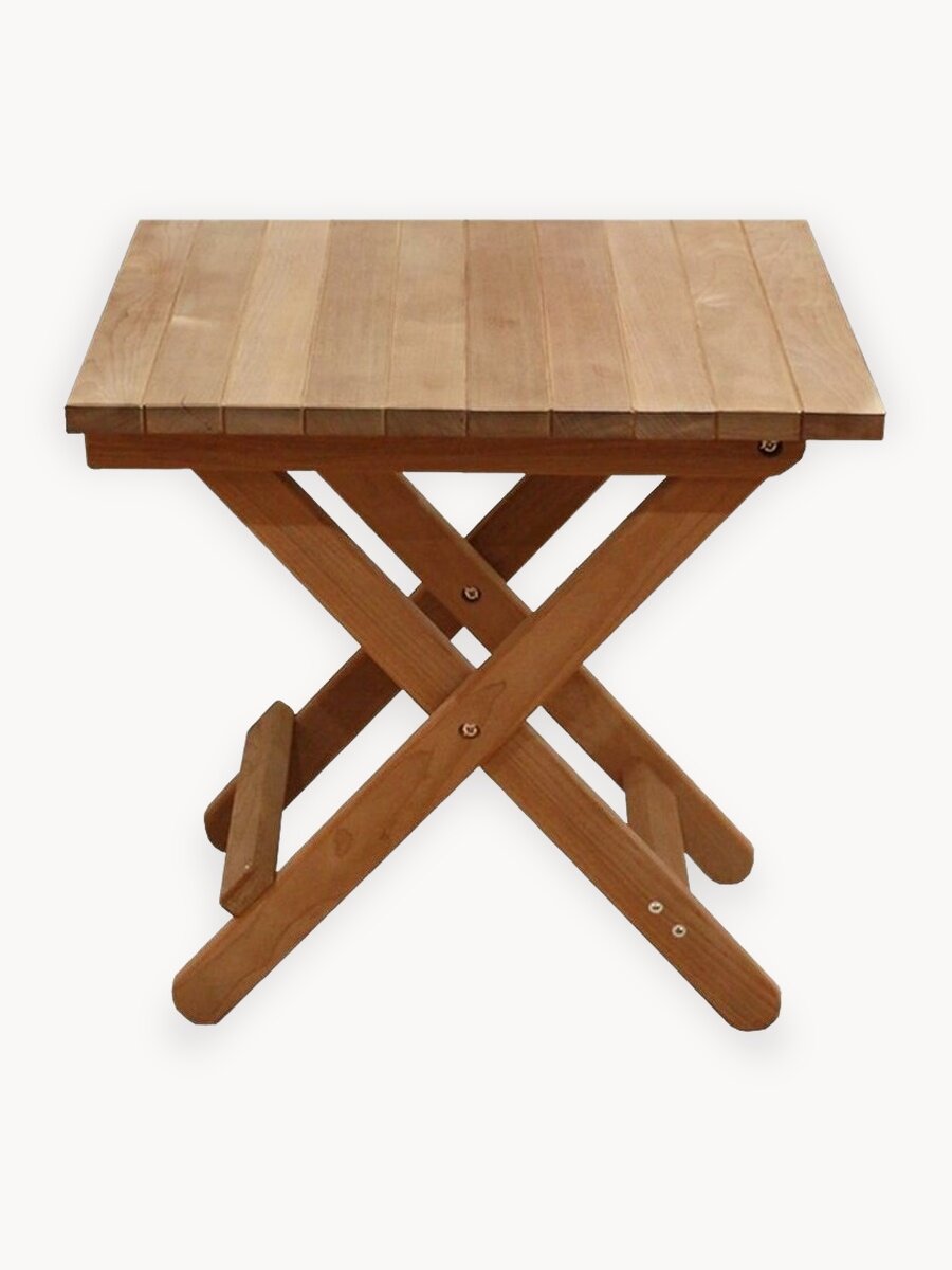 Столик деревянный раскладной дачный из массива березы SKOGUR для бани, на балкон, приставной, переносной