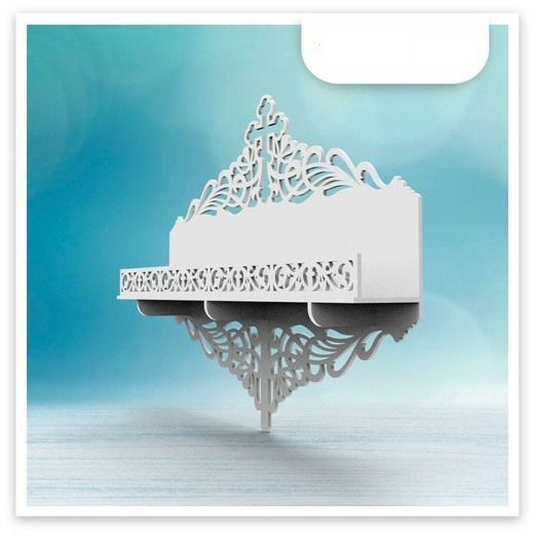 Иконостас Ais Laser, полка для икон, божница, из дерева, настенная, 1 шт, белый