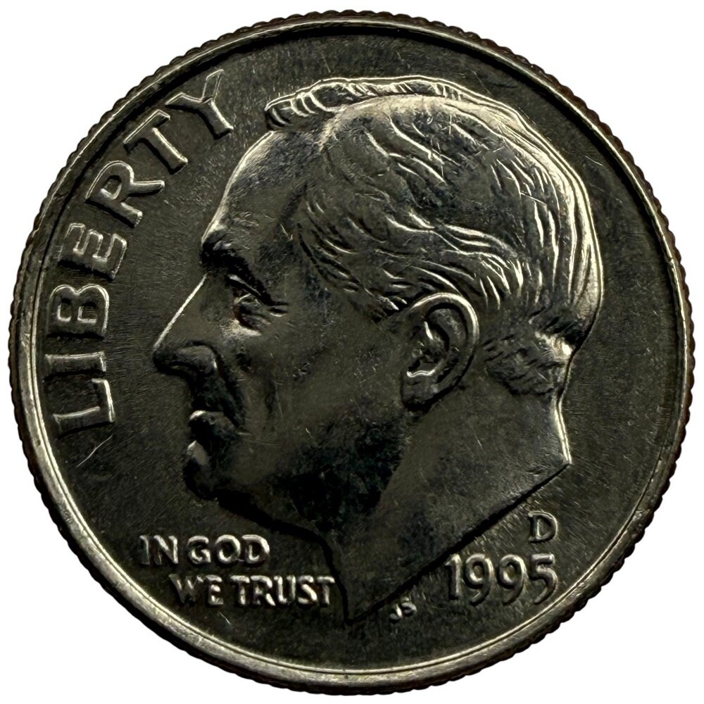 США 10 центов (1 дайм) 1995 г. (Dime, Рузвельт) (D)