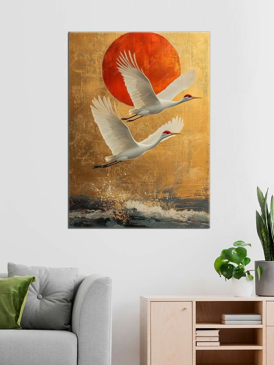 Картина на стену "Журавли", 30х40 см