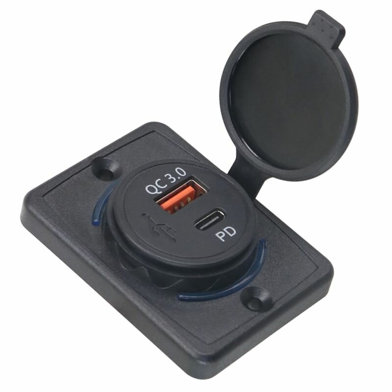 12 В-24 В USB C и двухпортовый PD для QC 3,0, автомобильное зарядное устройство, розетка, адаптер для зарядки автомобиля, лодки, морского судна