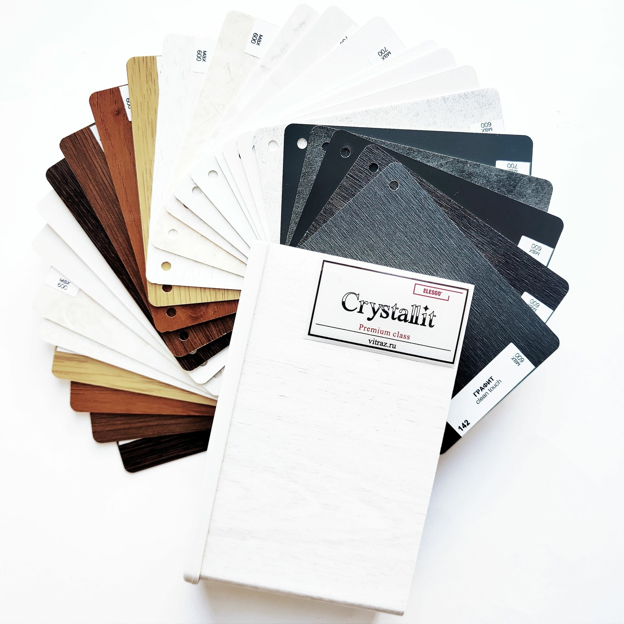 Образец подоконников Кристаллит, раскладка декоров