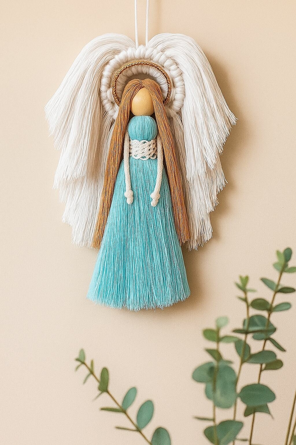 Оберег для дома Ангел макраме / защита от сглаза / украшение настенное интерьерное Бохо Магия