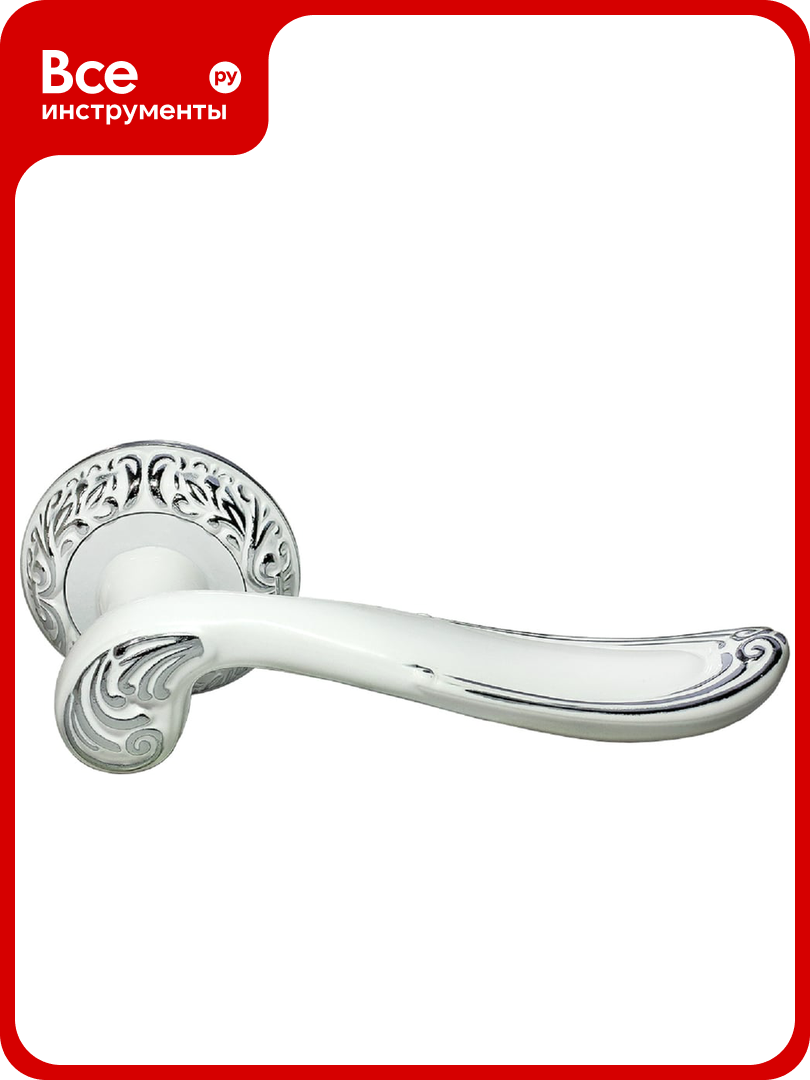 Дверная ручка MORELLI "Giuseppe", цвет-белая эмаль/хром MH-22-CLP W/PC, установки на двери