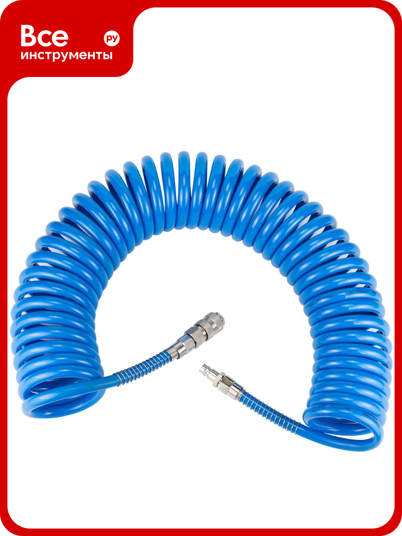 Спиральный шланг (PU 8x12 мм, 15 м) полиуретановый NORM PU ASN-15, 8 мм, резиновая