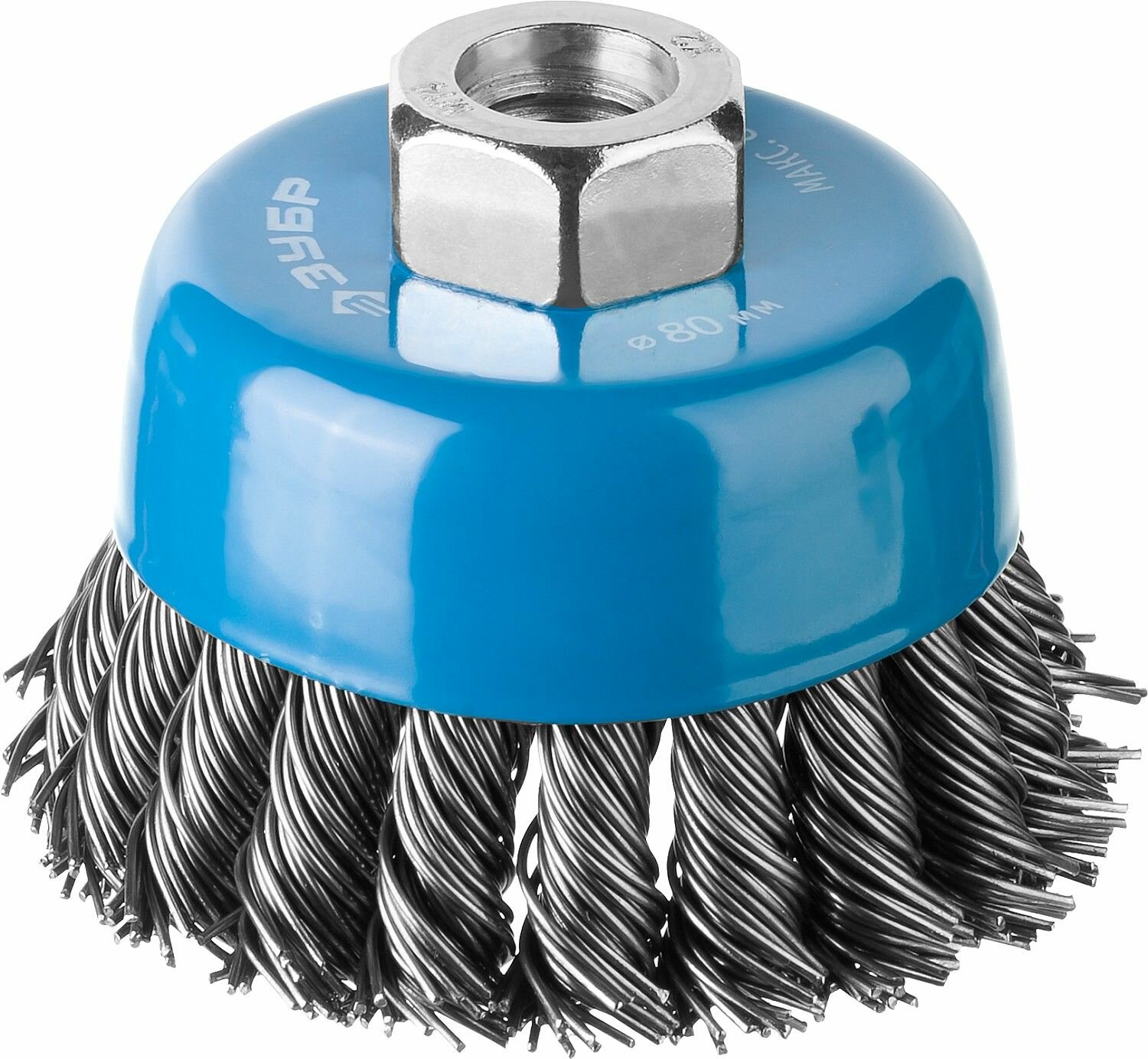 Чашечная щетка-крацовка ЗУБР, 80 мм, сталь 0.8 мм, для УШМ, профессиональная 35277-080_z02