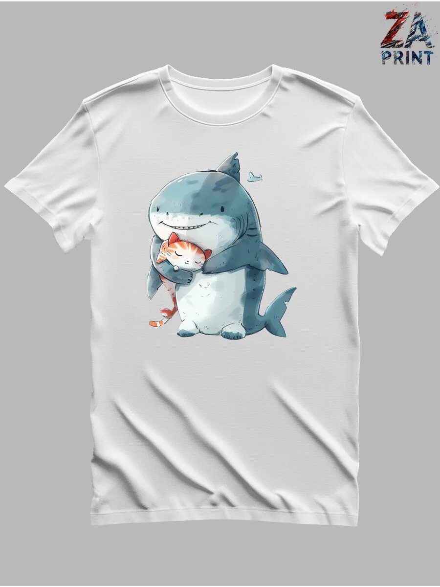 Футболка милая акула с игрушкой