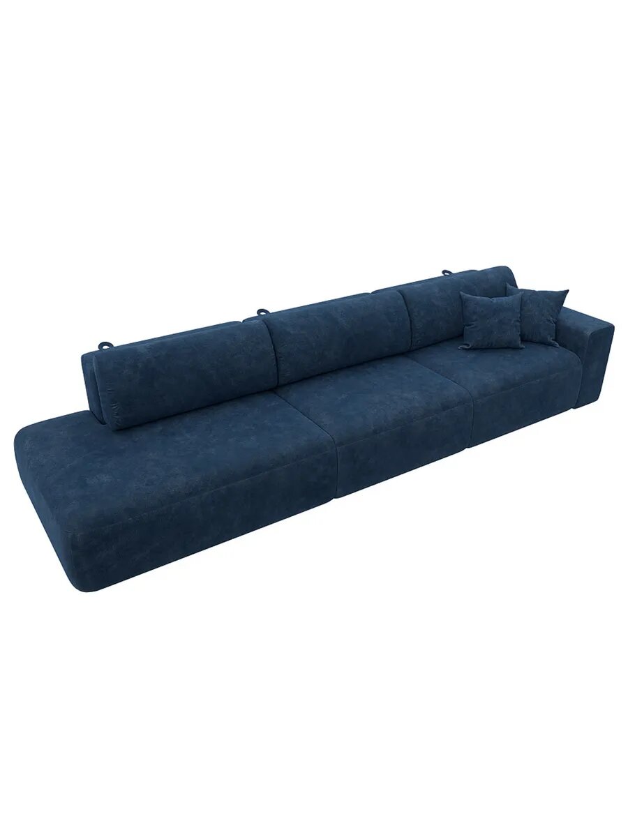 Большой прямой диван Столица со спальным местом 290х160 см, пружинный матрас, ящик для белья, подлокотник справа, велюр