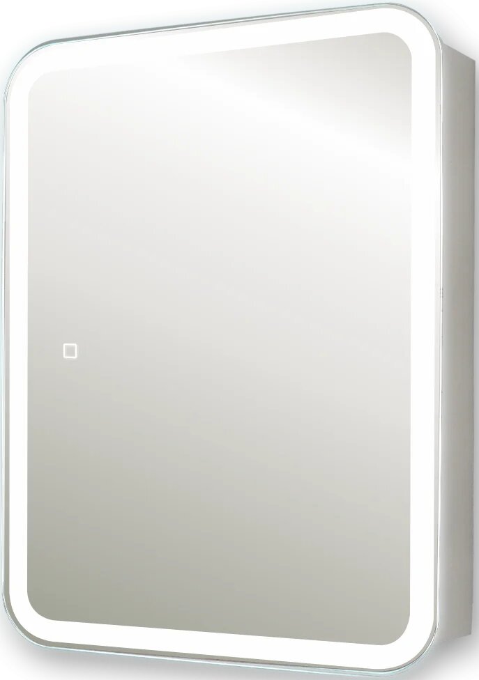 Зеркало-шкаф Silver Mirrors Фиджи Flip 60 со светодиодной подсветкой, 60, 2 см, с сенсорным управлением, с розеткой, белое, в современном стиле