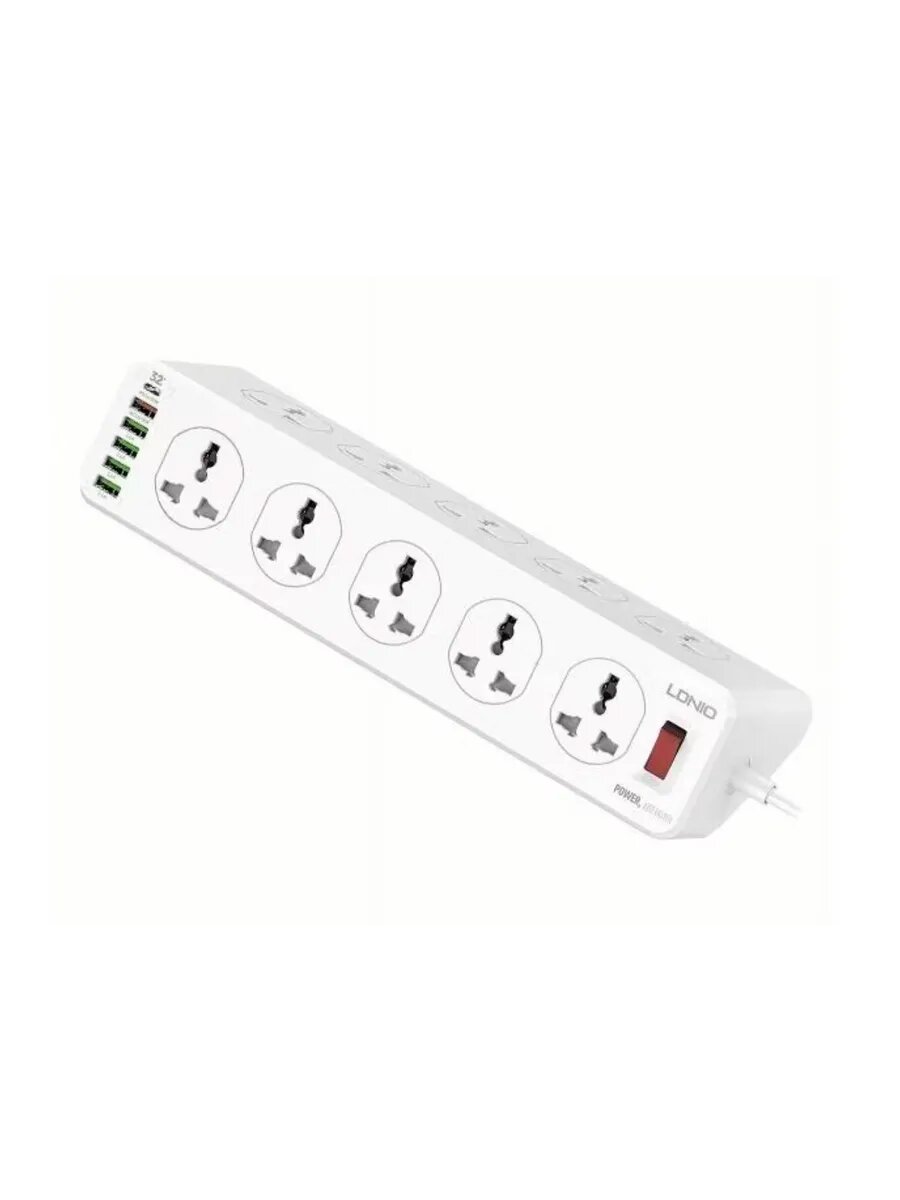 Сетевой удлинитель 10 розеток 2м LD_D0426 выключатель