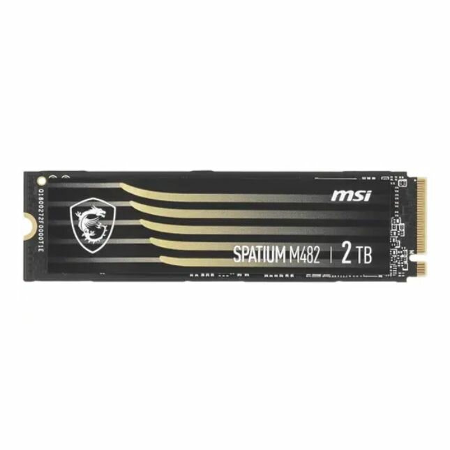2 ТБ SSD M.2 накопитель MSI SPATIUM M482 (S78-440Q730-P83) - PCI-E 4.0, чтение - 7300 Мбайт/с, запись - 6400 Мбайт/с, 3D NAND