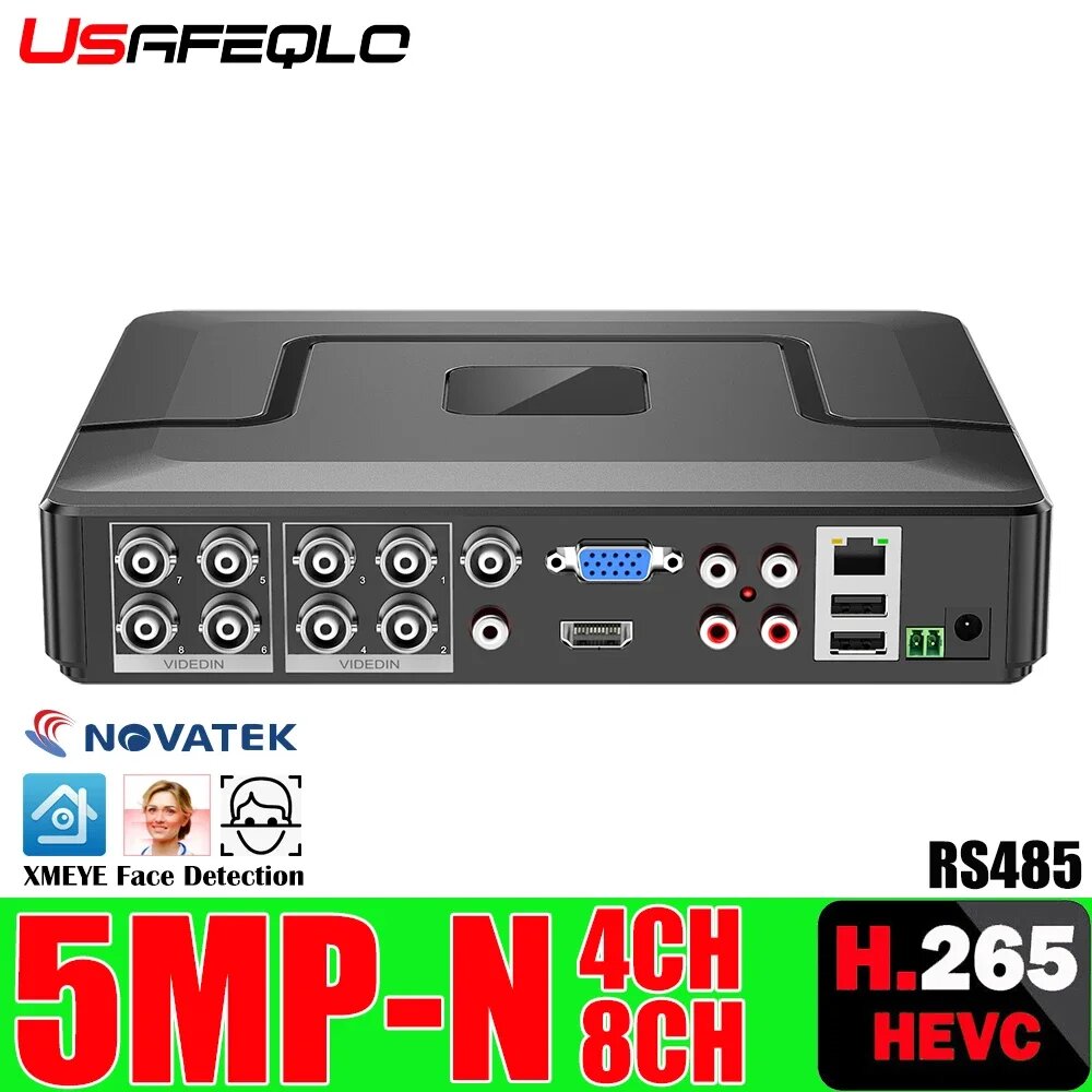 USAFEQLO 10N04/08T-LY Гибридный видеорегистратор H.265 8CH/4CH, 4 каналов