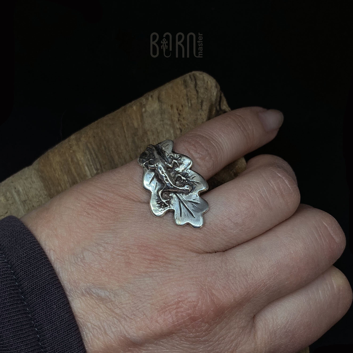 Кольцо на два пальца, серебро, 925 проба, чернение