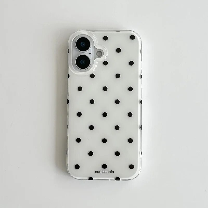 Чехол для iPhone 17 White в горошек
