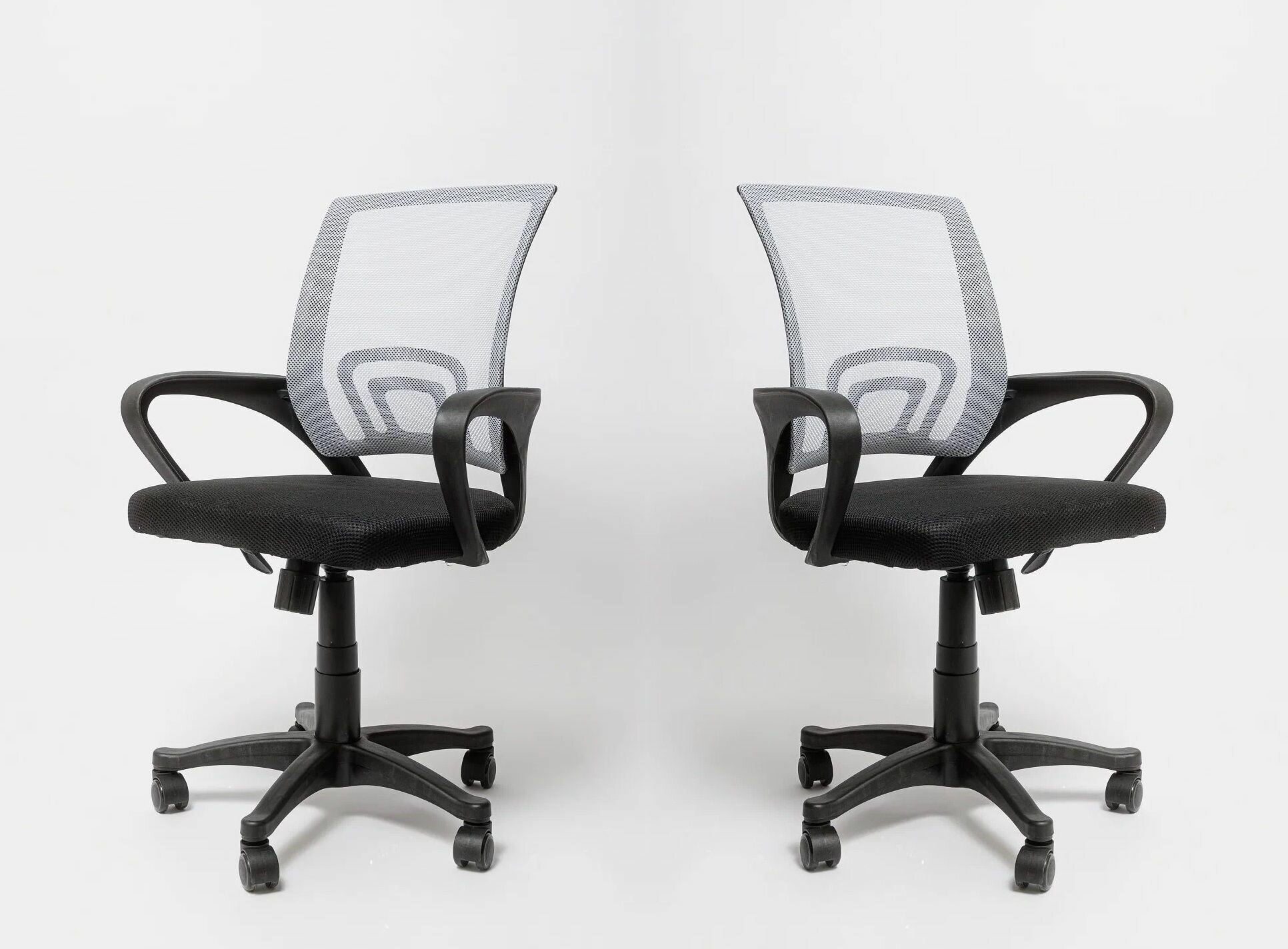 Комплект кресел из 2-х шт. ОС-9030 пластик, серый, сетка/ткань