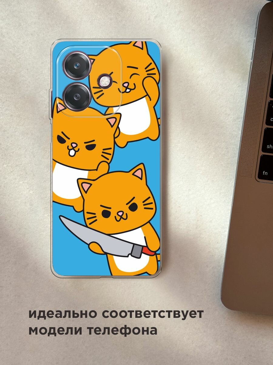 Чехол на Oppo A3/A3x / Оппо А3/A3x с принтом "Опасные котики" — фото 1