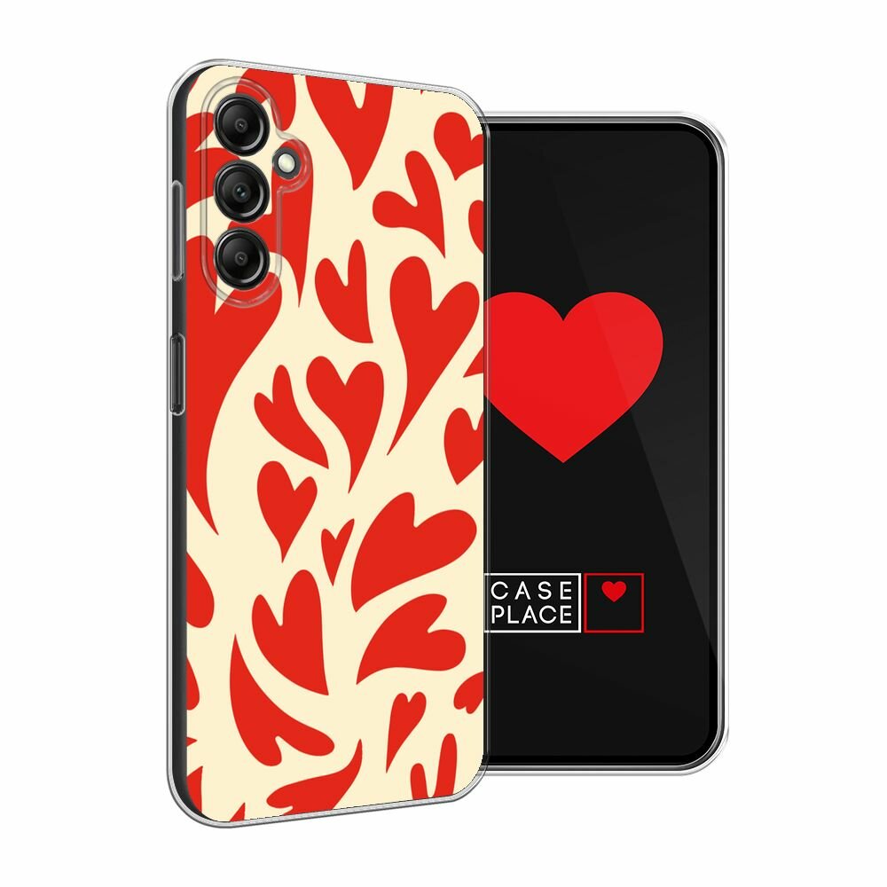 Чехол на Samsung Galaxy A15 / Самсунг А15 с принтом "Crazy hearts 1 - 14 февраля" — фото 1