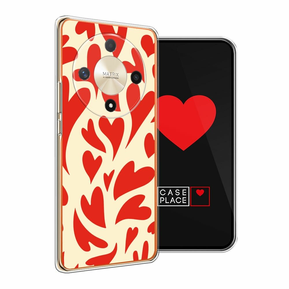 Чехол на Honor X9b / Хонор X9B с принтом "Crazy hearts 1 - 14 февраля" — фото 1