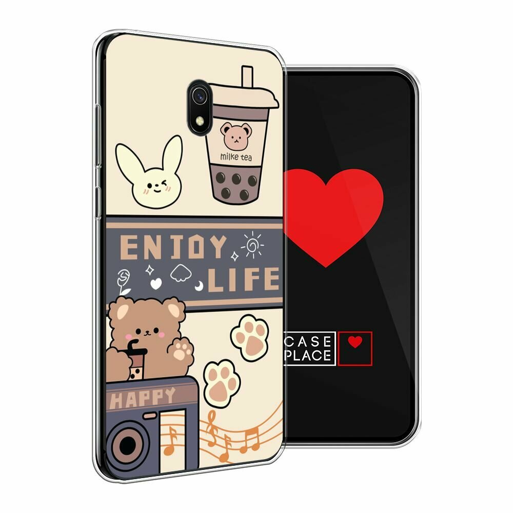 Чехол на Xiaomi Redmi 8A / Сяоми Редми 8А с принтом "Enjoy life 1" — фото 1