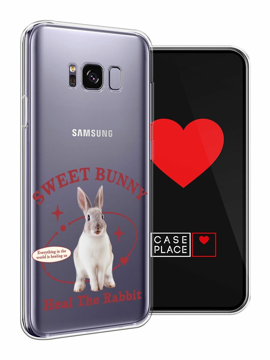 Чехол на Samsung Galaxy S8 + / Самсунг Галакси С8 Плюс с принтом "Heal the rabbit", прозрачный — фото 1