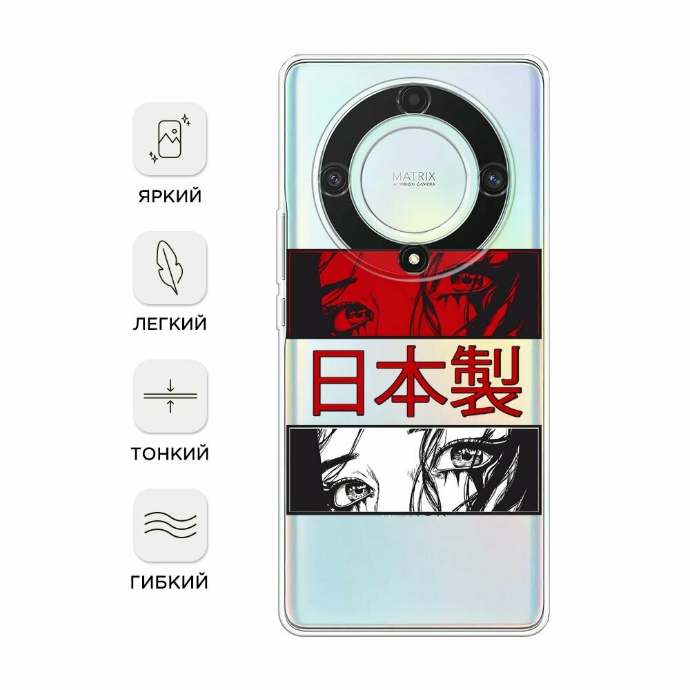 Чехол на Honor X9A / Хонор X9A с принтом "Аниме глаза манга", прозрачный — фото 1