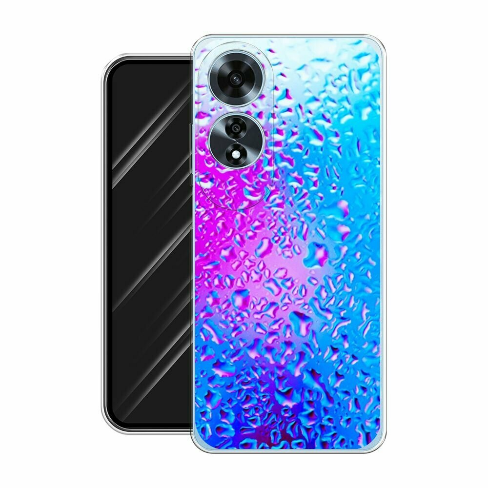 Силиконовый чехол на Oppo A60 / Оппо А60 с принтом "Капли на стекле" — фото 1