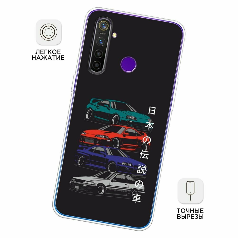 Чехол на Realme 5 Pro / Реалми 5 Про с принтом "JDM Legend cars" — фото 1