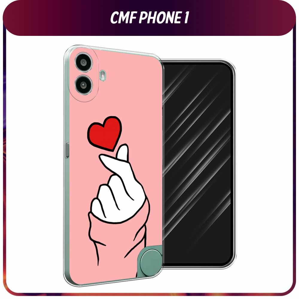 Силиконовый чехол на CMF Phone 1 / CMF Фон 1 с принтом "Милое сердечко"