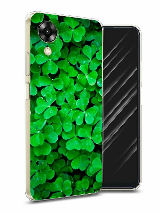 Силиконовый чехол на Oppo A17K / Оппо A17K с принтом "Клевер"