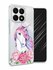 Чехол на Honor X8A / Хонор X8A с принтом "Единорог с пионами", прозрачный