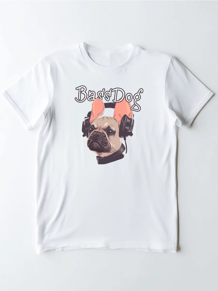 Футболка бульдог в наушниках Bass Dog