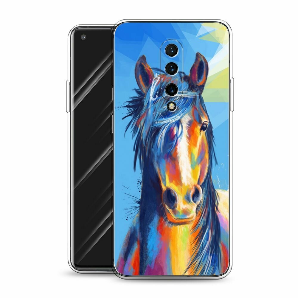 Силиконовый чехол на OnePlus 8 / ВанПлас 8 с принтом "Лошадь арт 3" — фото 1