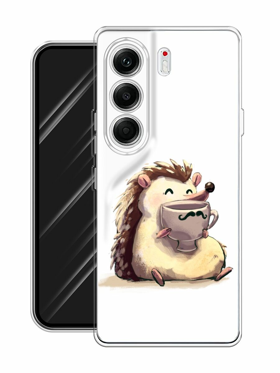 Чехол на Tecno Camon 40 Pro / Текно Камон 40 Про с принтом "Еж кофеман" — фото 1