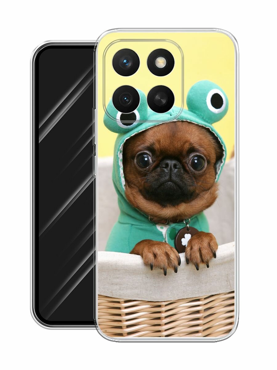 Чехол на Honor X8c / Хонор X8c с принтом "Собачка в шапке лягушки" — фото 1
