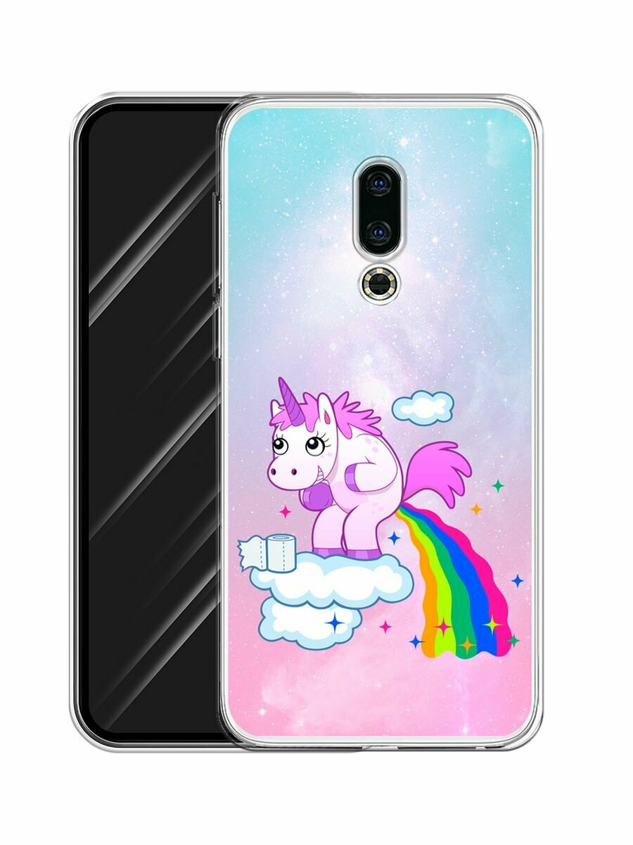 Чехол на Meizu 16th / Мейзу 16th с принтом "Единорог какает" — фото 1
