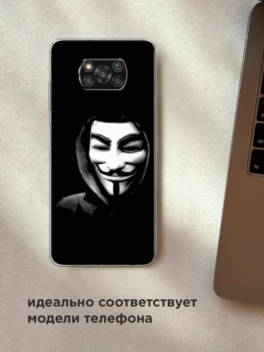 Чехол на Xiaomi Poco X3/X3 Pro / Поко X3/X3 Pro с принтом "Анонимус" — фото 1