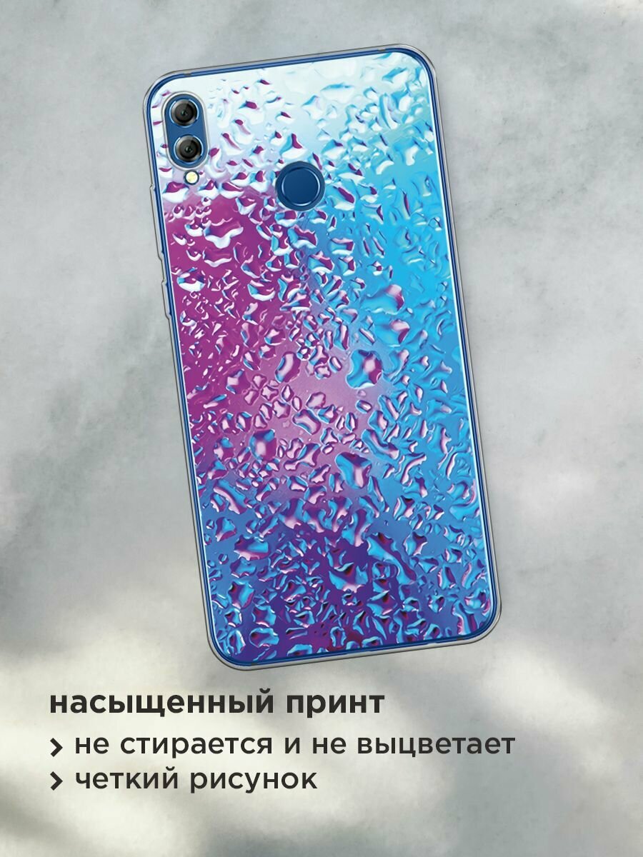 Силиконовый чехол на Honor 8X / Хонор 8Х с принтом "Капли на стекле" — фото 1
